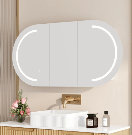 1200mm Oval LED Mirror Shaving Cabinet – Wall-Hung - Fiori - Bringing Your Home To Life
