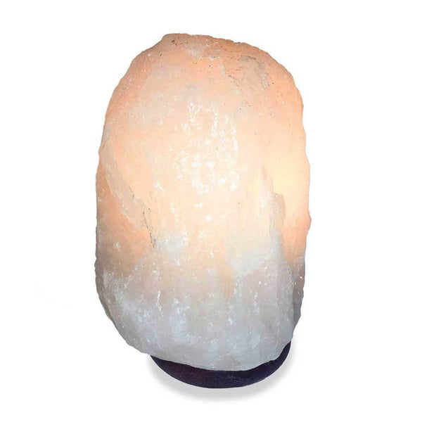 Himalayan White Salt Lamp Natural Rock Crystal Light 2–3kg with Wooden ...