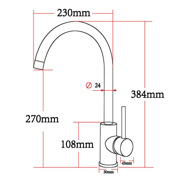 Chrome Standard Gooseneck Kitchen Mixer Tap - Designed for Everyday ...