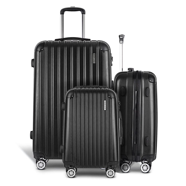 3pcs Hardcase Travel Trolley Set - Black | Fiori - Designed for ...